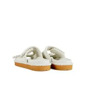 Bottega Veneta Flat Mule Sandals - White