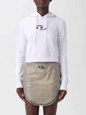 DIESEL Cropped Hoodie - White