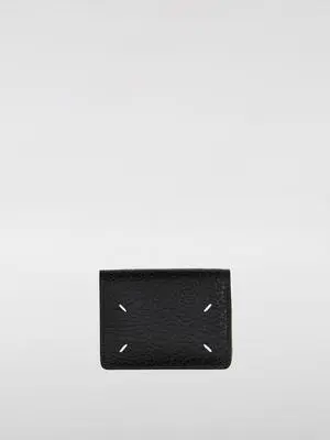 MAISON MARGIELA Grained Leather Tri-fold Wallet With Four Stitches Logo