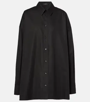 Wardrobe.NYC Oversized Cotton Shirt Dress - Black