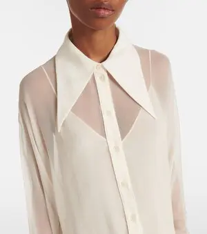 Chloé Silk Chiffon Shirt Dress
