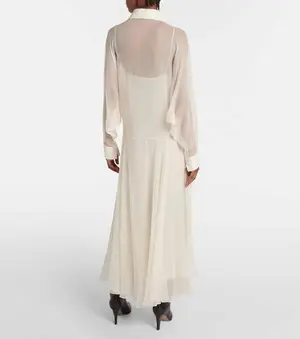 Chloé Silk Chiffon Shirt Dress