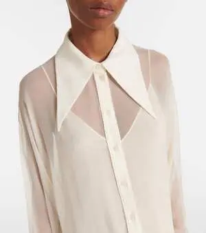 Chloé Silk Chiffon Shirt Dress