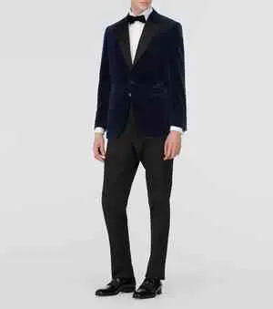 Brioni Satin-trimmed Cotton Velvet Tuxedo Jacket