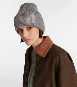 Loewe Logo Wool Beanie - Grey