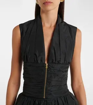 PATOU Ruched Taffeta Top