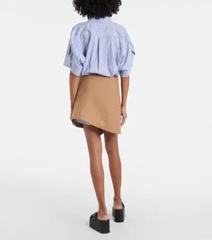 Sacai Melton Cotton Poplin And Wool Minidress