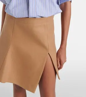 Sacai Melton Cotton Poplin And Wool Minidress