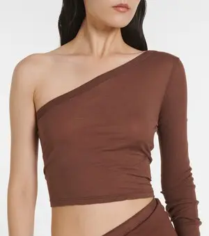 Rick Owens Ziggy Cotton Jersey Top - Brown