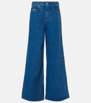 Marni Logo Wide-leg Jeans - Blue