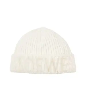 Loewe Logo Wool Beanie - White