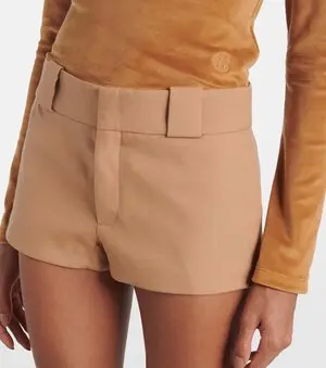 Chloé Virgin Wool Shorts In Mustard