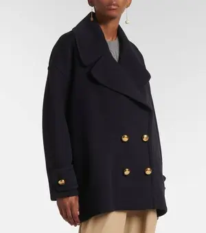 Loewe Pebble Wool Peacoat - Blue