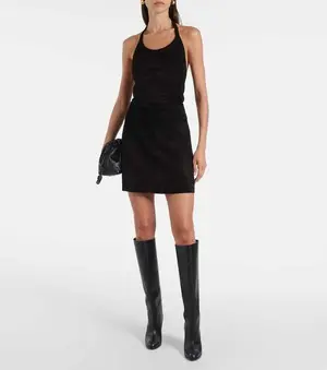 Stouls Lucie Mini Leather Skirt - Black