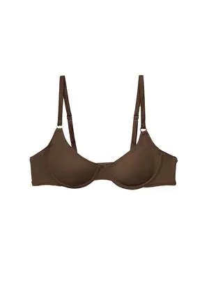 Fleur Du Mal Le Stretch Micro Demi Bra - Cocoa