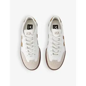 VEJA Volley Logo-embroidered Leather Low-top Trainers - Tan Comb