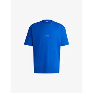 Hugo Logo-print Relaxed-fit Cotton T-shirt Xxl - Open Blue