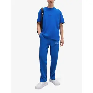 Hugo Logo-print Relaxed-fit Cotton T-shirt Xxl - Open Blue