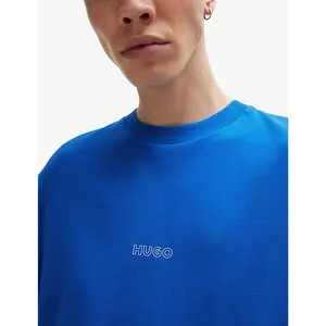 Hugo Logo-print Relaxed-fit Cotton T-shirt Xxl - Open Blue