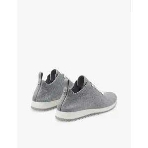 JIMMY CHOO Veles Faux Pearl-embellished Knitted Low-top Trainers - X Ash Mix