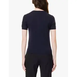Theory Round-neck Ribbed Wool-blend Top