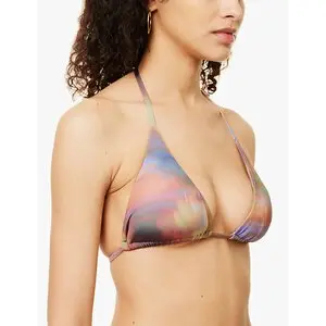 GRACEJACOB Stormi Graphic-print Bikini Top