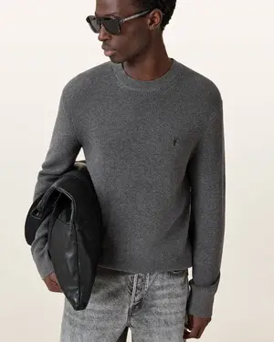 ALLSAINTS Aspen Ramskull Sweater - Monument Grey