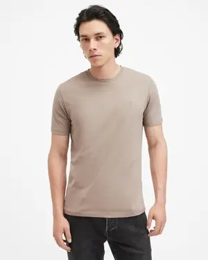 ALLSAINTS Brace Brushed Cotton Crew Neck T-shirt Coyote Brown