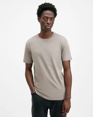 ALLSAINTS Brace Brushed Cotton Crew Neck T-shirt Radio Grey