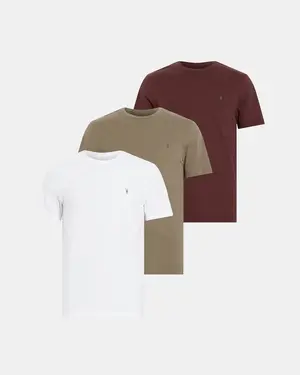 ALLSAINTS Brace Brushed Cotton T-shirts 3 Pack Red/green/white