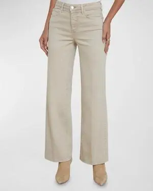 L & APOS;AGENCE L'agence Scottie High-rise Wide-leg Jeans - Biscuit