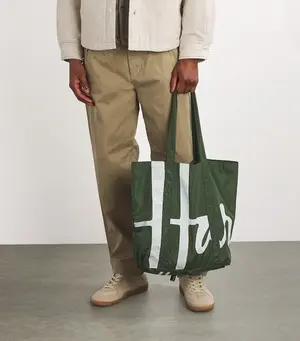 Harrods Logo Pocket Shopper Bag - Green
