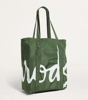 Harrods Logo Pocket Shopper Bag - Green