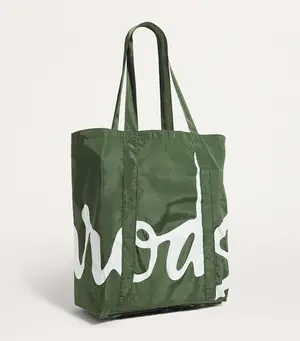 Harrods Logo Pocket Shopper Bag - Green