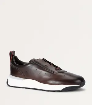Santoni Leather Innova Sneakers - Brown