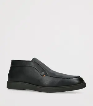 Santoni Leather Detroit Ankle Boots