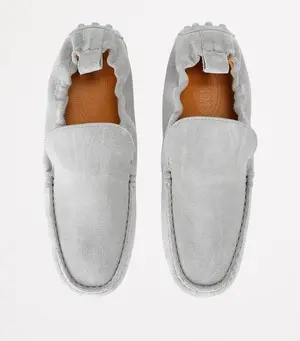 TOD'S Suede Gommino Driving Shoes - Grey