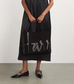 Harrods Cotton Logo Tote - Black