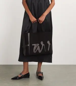 Harrods Cotton Logo Tote - Black