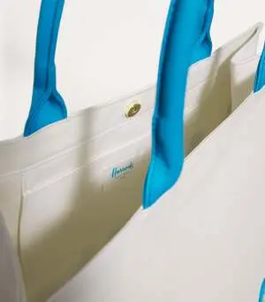Harrods Cotton Logo Tote - Blue