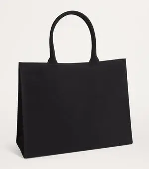 Harrods Cotton Logo Tote Bag - Black