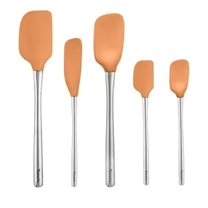 TOVOLO Flex-core Silicone And Stainless Steel 5-piece Spatula Set - Apricot