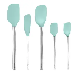 TOVOLO Flex-core Silicone And Stainless Steel 5-piece Spatula Set - Aqua