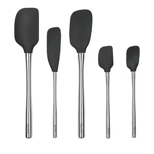 TOVOLO Flex-core Silicone And Stainless Steel 5-piece Spatula Set - Black