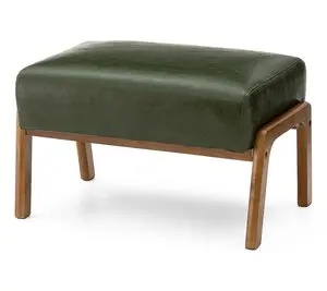 GLITZHOME Mid Century Modern Leatherette Accent Stool