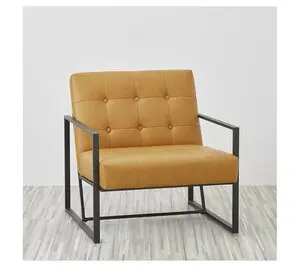 GLITZHOME Mid-century Leatherette Button Tufted Accent Chair - One-color