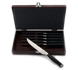 BERGHOFF Bistro Set Of 6 Steak Knives With Wood Case - One-color