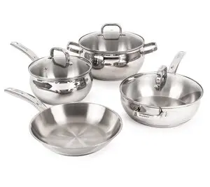 BERGHOFF Belly Shape 7pc 18/10 Ss Cookware Set - One-color