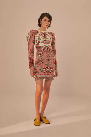 Farm Rio Riad Knit Dress - Riad Cream | Editorialist