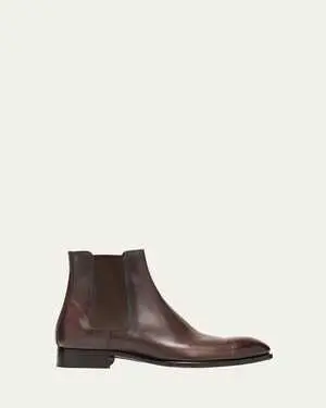 Brioni Dark Brown Leather Chelsea Boots Brioni Suede Chelsea Boots | Brown | FARFETCH GE main image 3